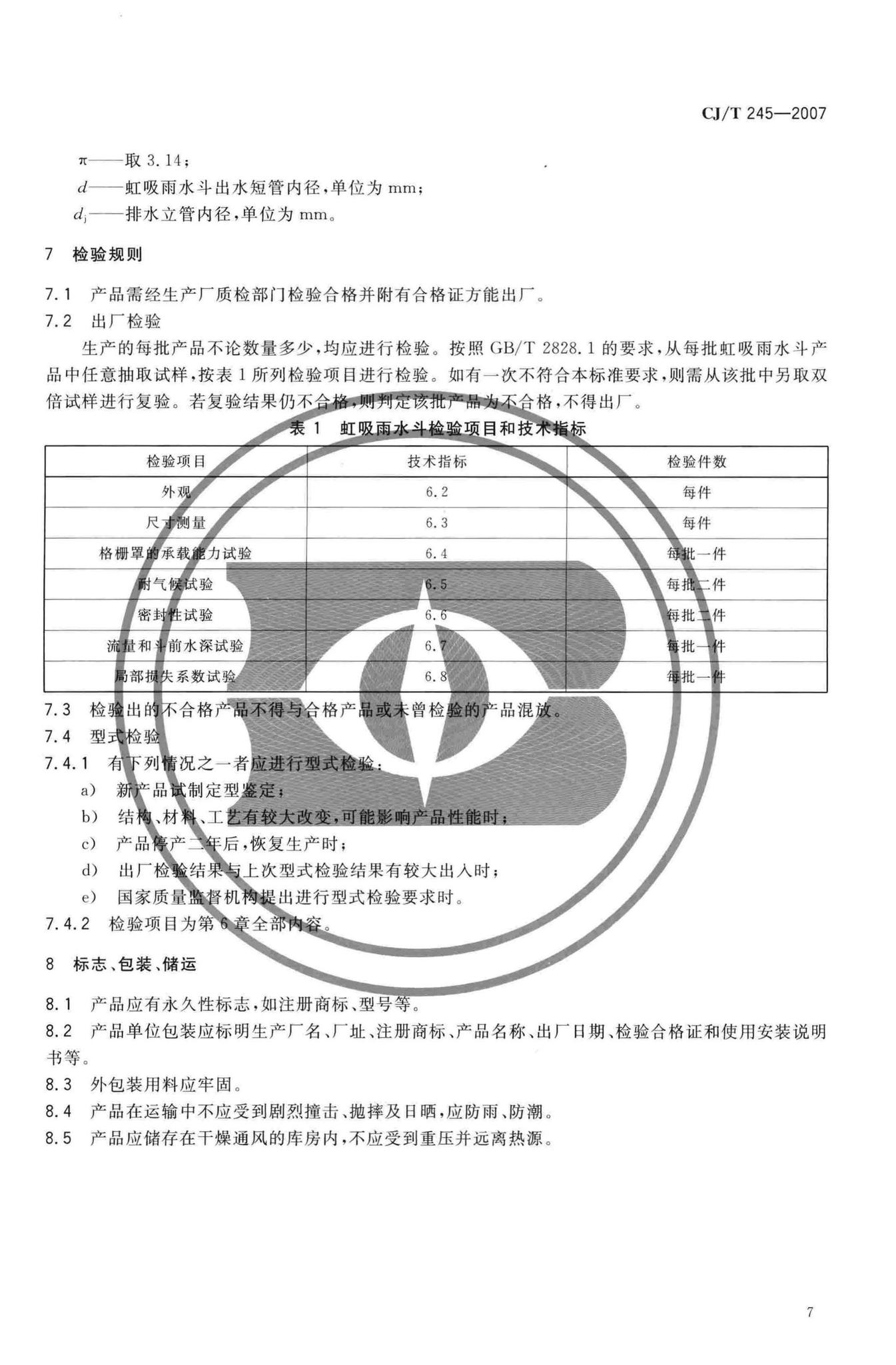 阅读-CJ/T245-2007：虹吸雨水斗